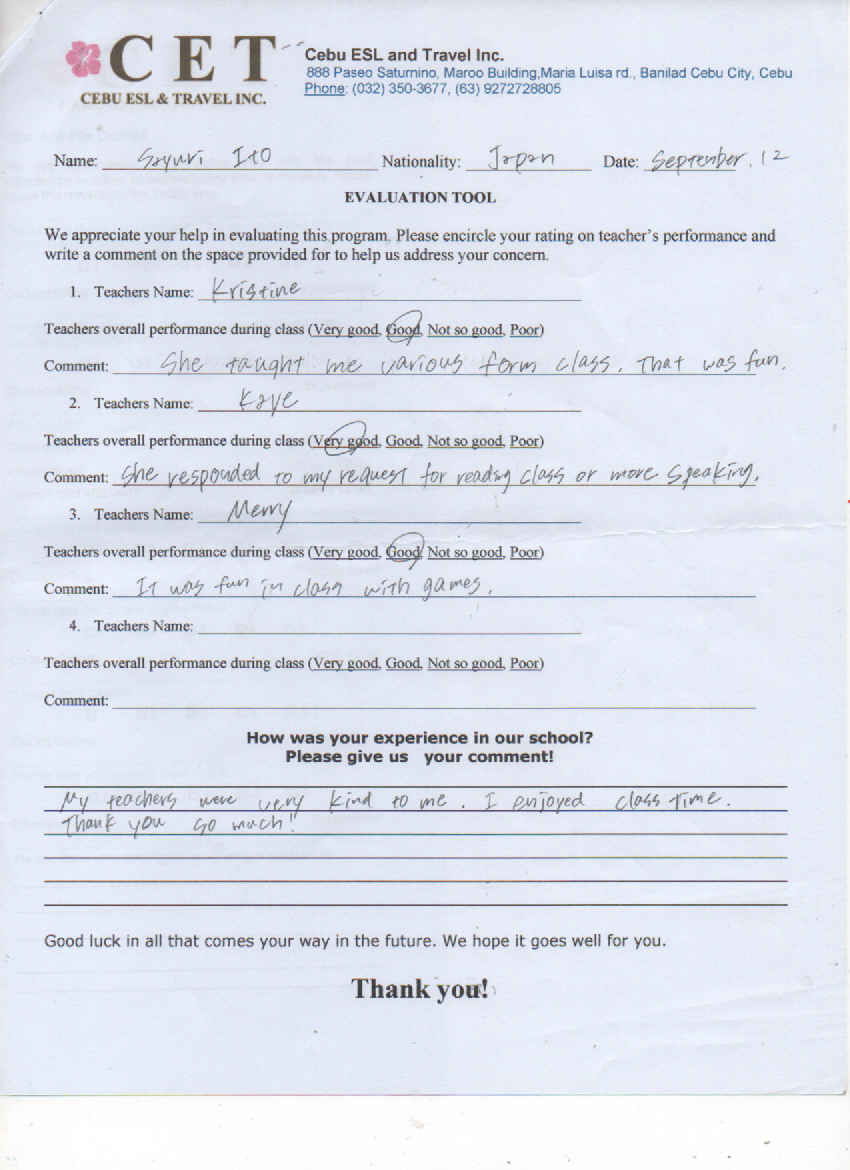 CET (CEBU ESL & TRAVEL Inc.) is the only English academy in the ...